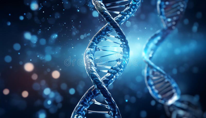 A Detailed, Digital Illustration of a DNA Double Helix Structure ...