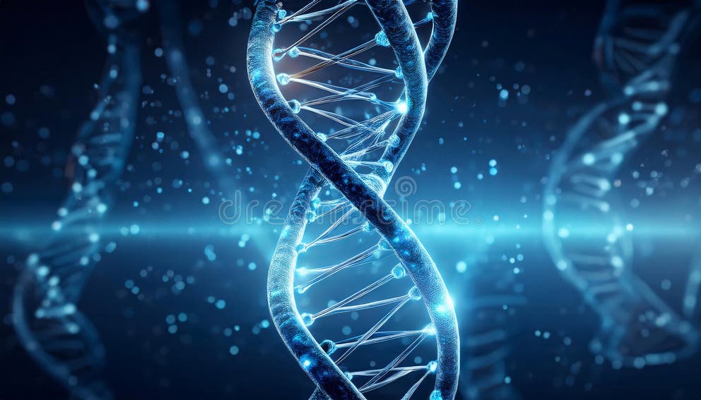 A Detailed, Digital Illustration of a DNA Double Helix Structure ...