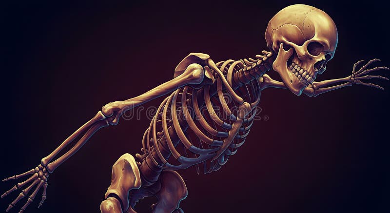 Skeleton Reaching Out stock illustration. Illustration of anatomy ...