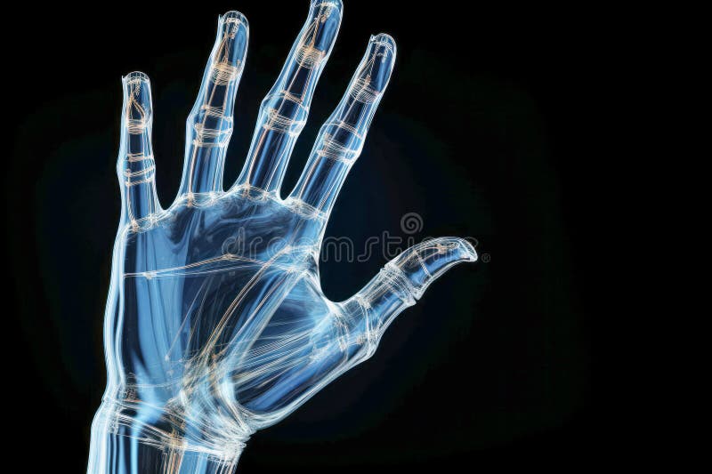 Digital X-ray Visualization of Human Hand Anatomy Stock Photo - Image ...
