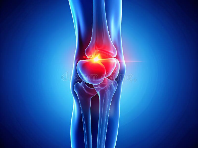 Understanding Knee Joint Inflammation a Digital Medical Illustration of ...