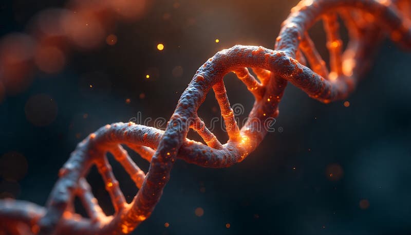 Detailed Dna Strand Rendering with Glowing Sections for Science ...