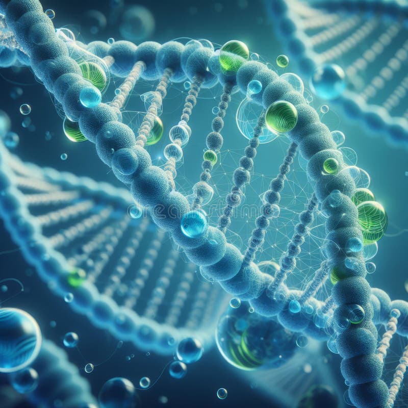Detailed View Dna Strands Showcasing Intricate Molecular Structure ...