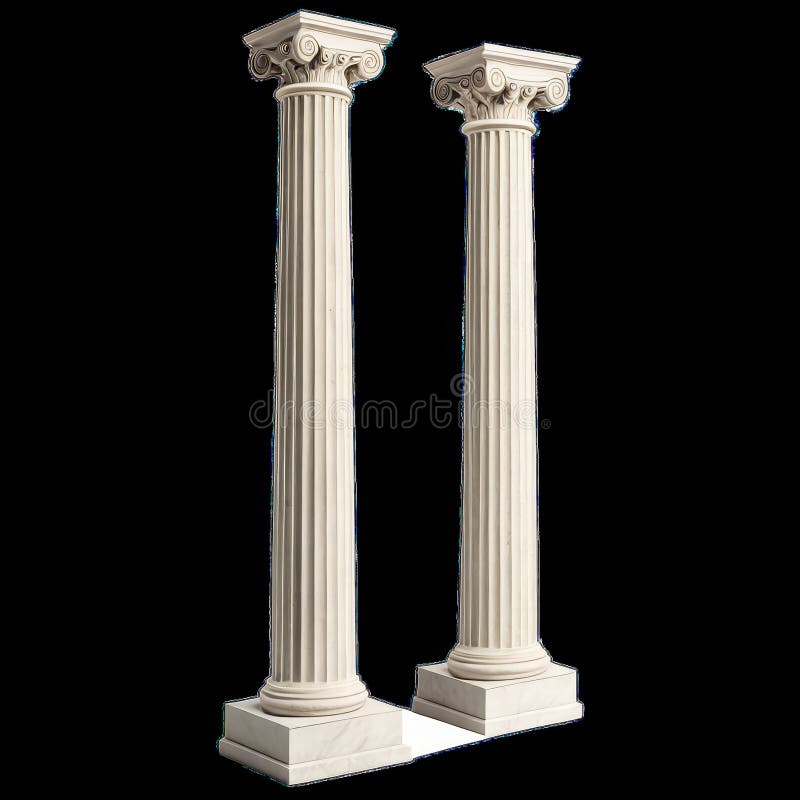 Doric Column Isolated on White Background Stock Image - Illustration of ...