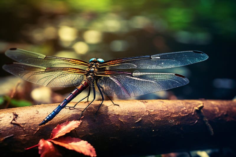 Detailed Dragonfly Insect in Nature Stock Illustration - Illustration ...