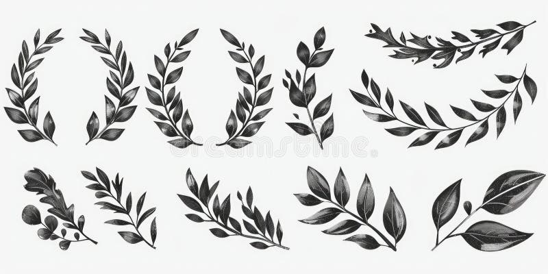 Detailed Drawing of a Bunch of Leaves, Suitable for Nature-themed ...
