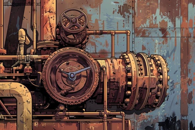 Detailed Drawing of a Machine with Gears. Suitable for Technical ...