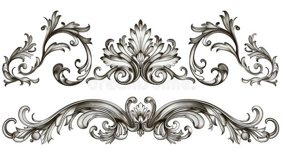 Detailed Drawing of Multiple Scrolls on a Table, Suitable for ...