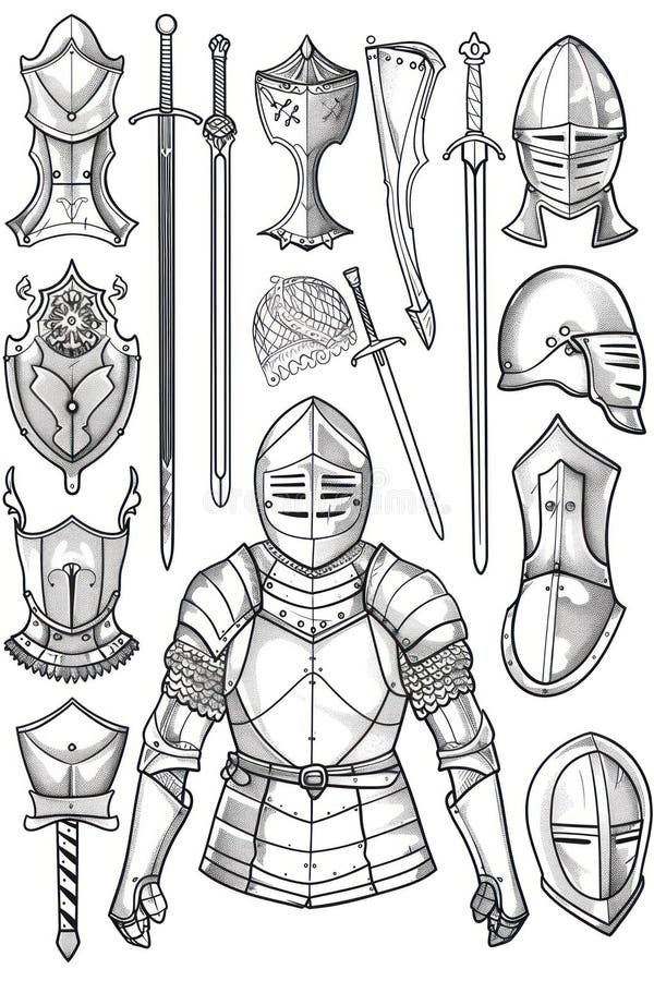 Detailed Drawing: Outline Illustration, Form and Structure of Subject ...