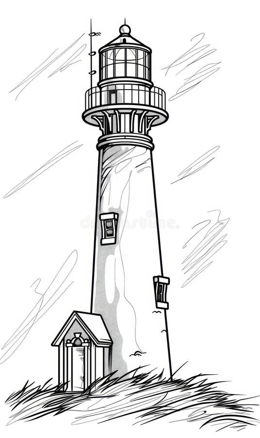 Detailed Drawing: Outline Illustration, Form and Structure of Subject ...