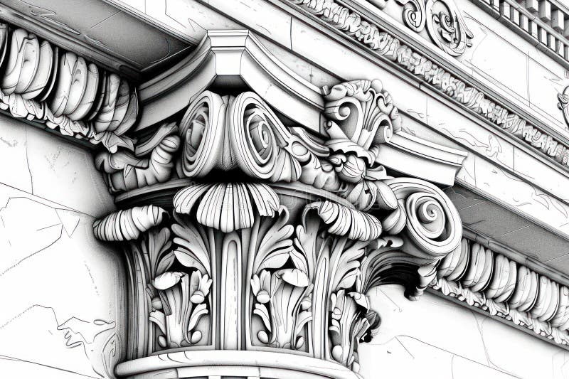 Detailed Drawing: Outline Illustration, Form and Structure of Subject ...