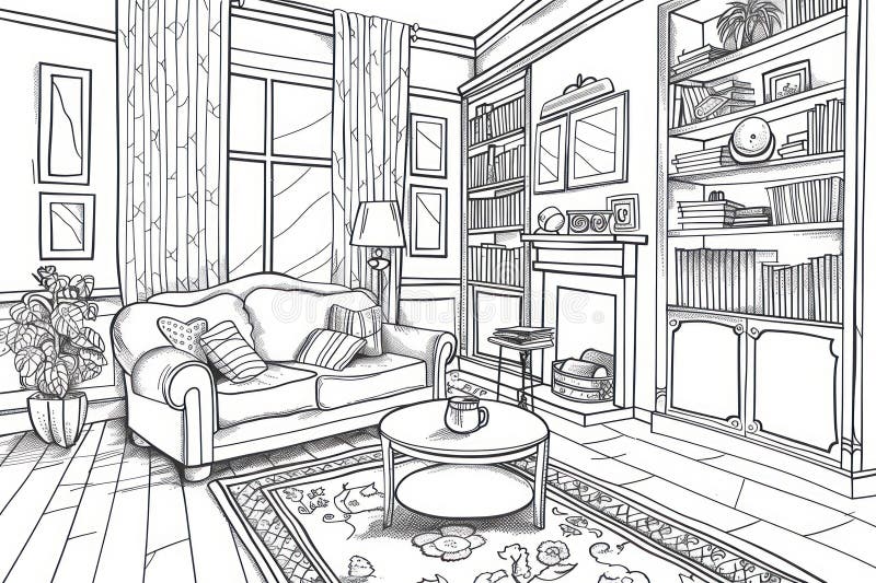 Detailed Drawing: Outline Illustration, Form and Structure of Subject ...