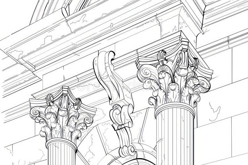 Detailed Drawing: Outline Illustration, Form and Structure of Subject ...