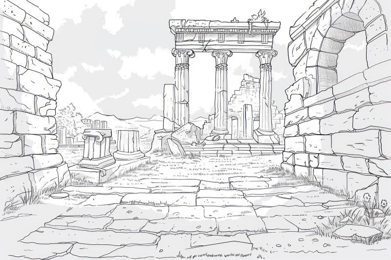 Detailed Drawing: Outline Illustration, Form and Structure of Subject ...