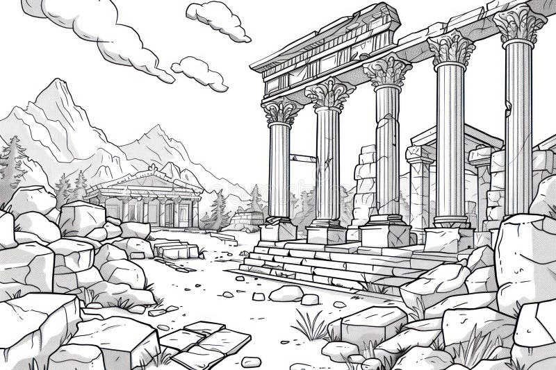 Detailed Drawing: Outline Illustration, Form and Structure of Subject ...