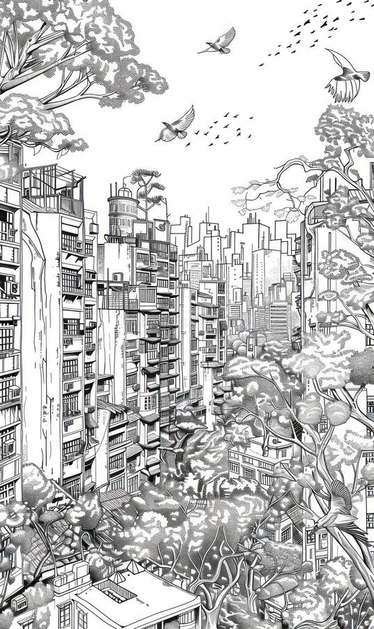 Detailed Drawing: Outline Illustration, Form and Structure of Subject ...