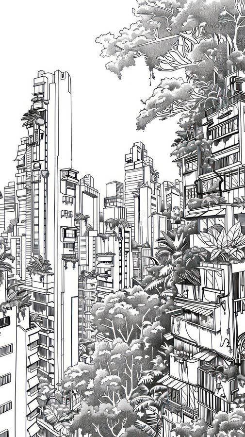 Detailed Drawing: Outline Illustration, Form and Structure of Subject ...