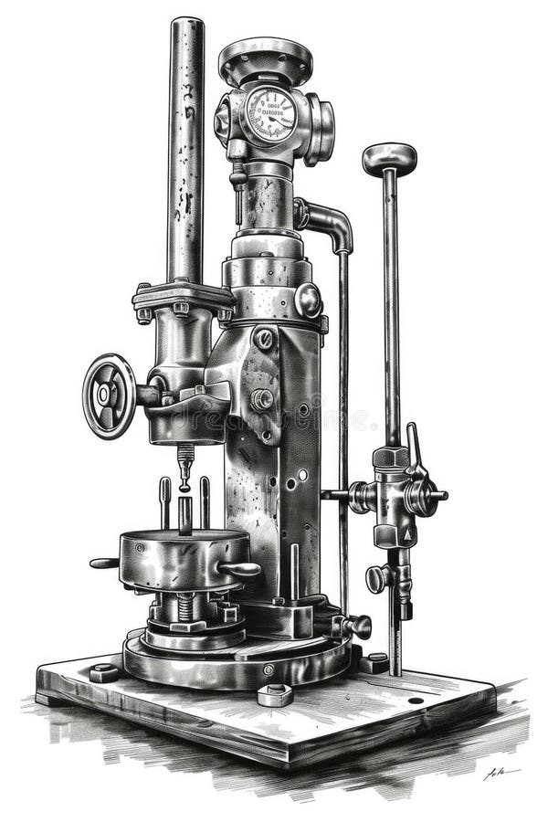 Detailed Drawing of a Steam Engine on a Platform. Suitable for ...