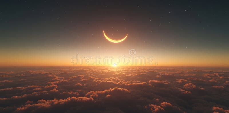 Detailed Dreamscape with Blue Clouds and a Star, Realistic Use of Light ...