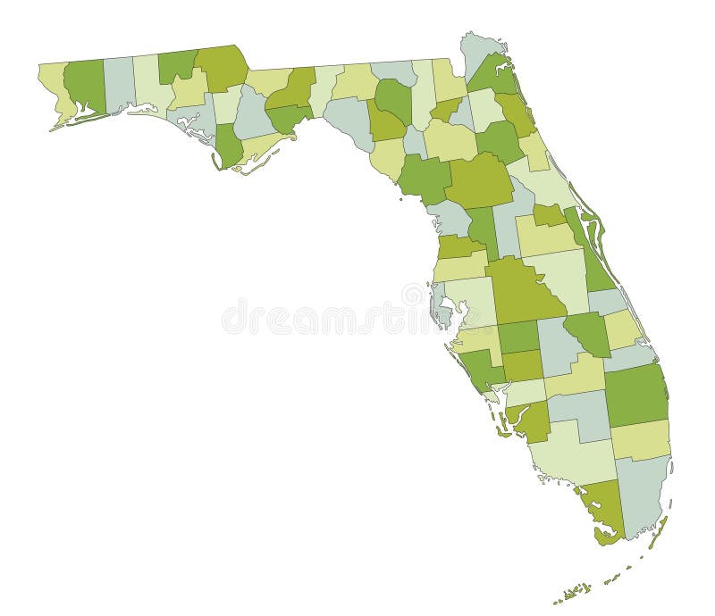 Detailed Editable Political Map with Separated Layers. Florida Stock ...
