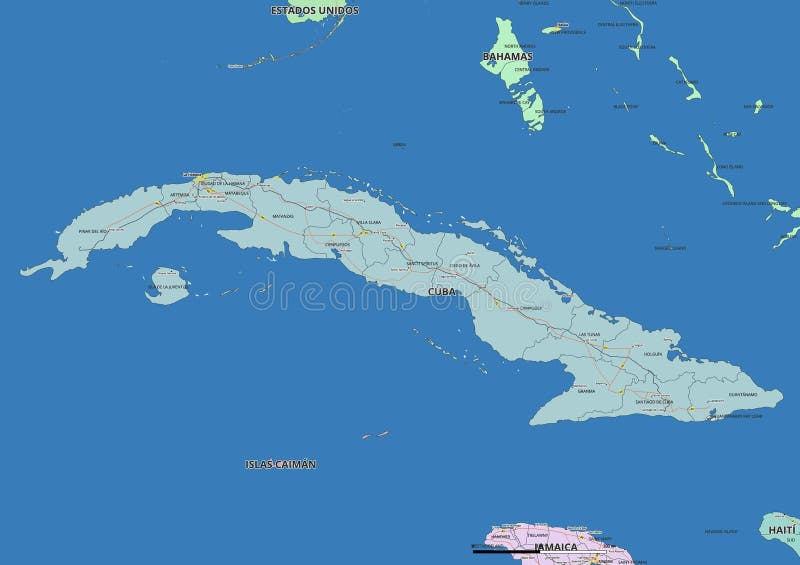 Detailed Editable Vector Map of Central America on Arab Language Stock ...
