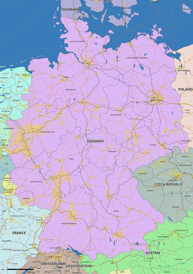 Physical Map Of Germany With Rivers 6,800+ Map Of Germany Rivers Stock