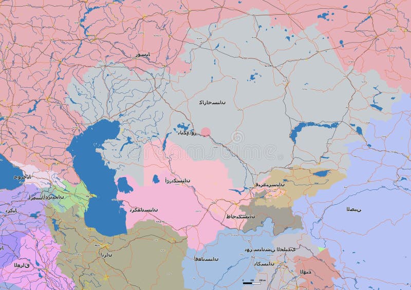 Detailed Editable Vector Map of Middle East on Arab Language Stock ...