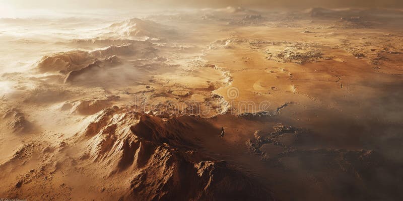 Detailed Educational Poster of Mars Showcasing Labeled Surface Features ...