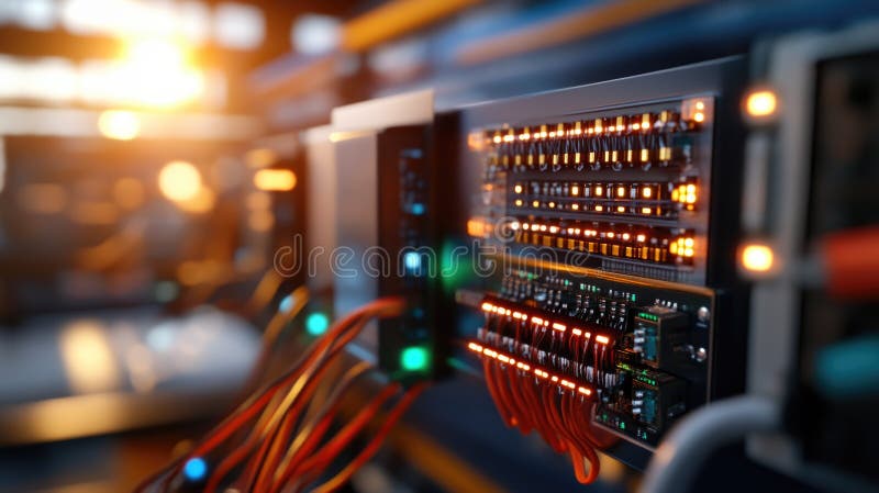 Detailed Electrical Circuit Design on Digital Screen. Stock ...