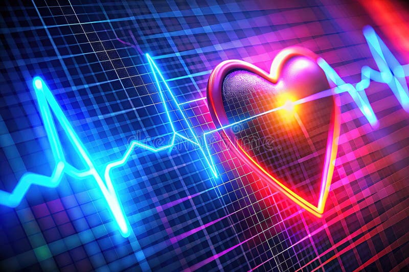 Detailed ECG Waveform Illustration Visualizing Heart Rhythm for Medical ...