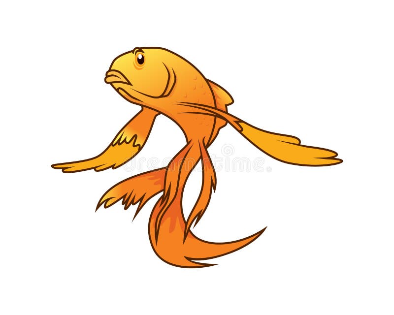 Detailed Elegant Gold Fish Illustration Stock Vector - Illustration of ...