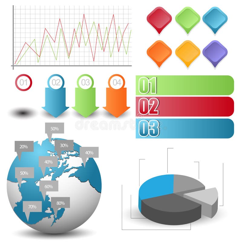 Detailed Elements of Info-graphics with Tags Stock Vector ...