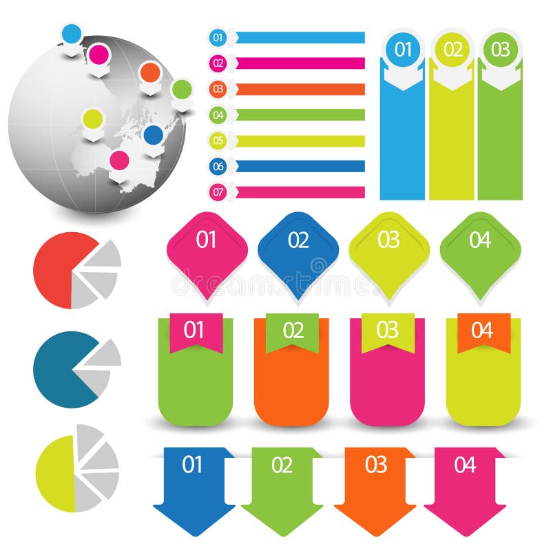 Detailed Elements of Info-graphics with Tags Stock Vector ...