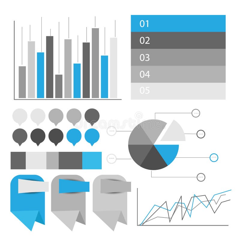 Detailed Elements of Info-graphics with Tags Stock Vector ...