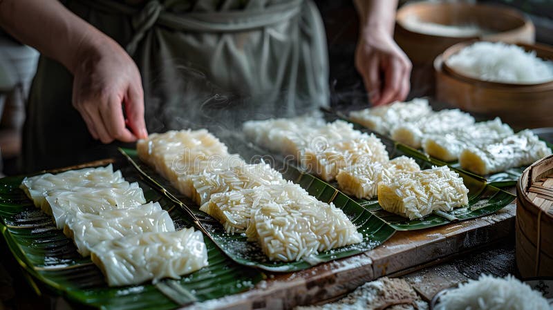 Bamboo Leaf-wrapped Rice Dumplings. Stock Illustration - Illustration ...
