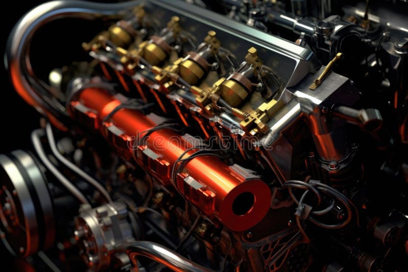 Detailed Engine of a High-performance Racing Car Stock Illustration ...