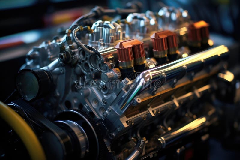 Detailed Engine of a High-performance Racing Car Stock Illustration ...