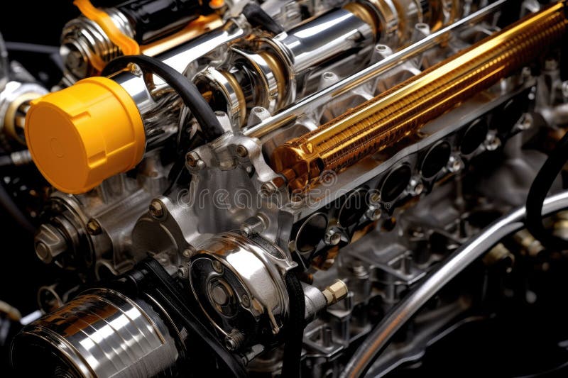 Detailed Engine of a High-performance Racing Car Stock Illustration ...