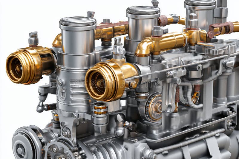 A Detailed Engine with Intricate Mechanical Components Stock ...