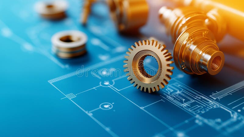 Detailed Engineering Design Drawing Featuring Mechanical Components ...