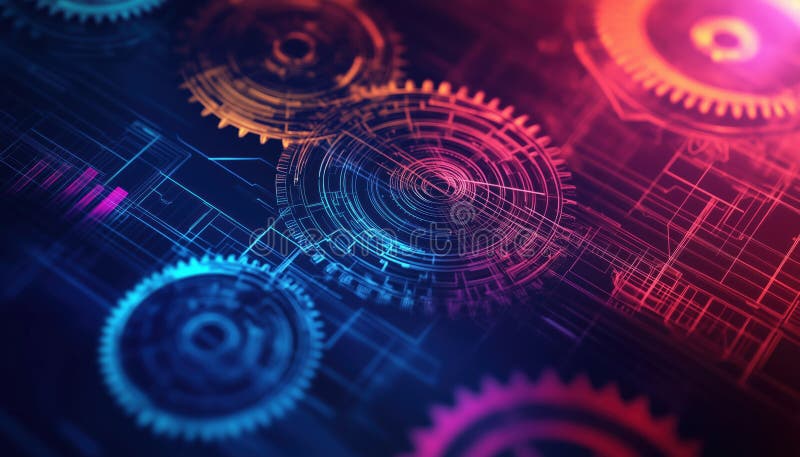 Detailed Engineering Design Featuring Mechanical Gears Stock Image ...