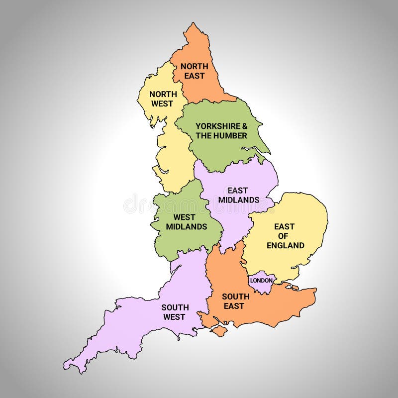 Map England Regions Stock Illustrations – 993 Map England Regions Stock ...