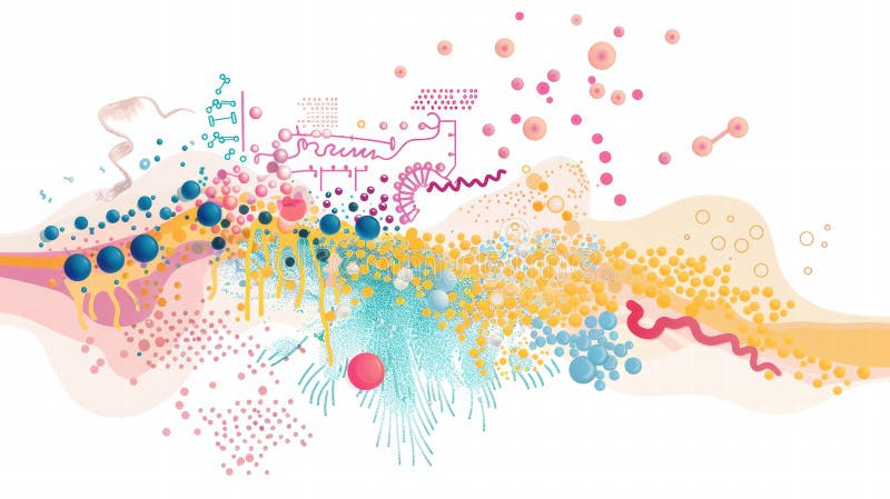 Detailed Enzyme Protein Bond with Floating Particles Stock Image ...
