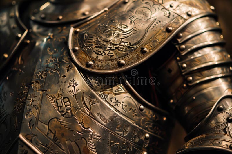 Detailed Etching on a Suit of Plate Armor Stock Photo - Image of ...