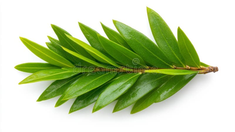 Detailed Evergreen Leaf Structure Against White Backdrop Stock ...
