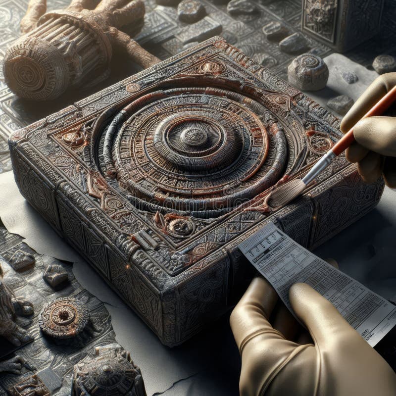 Detailed Examination and Documentation of a Historical Artifact Stock ...