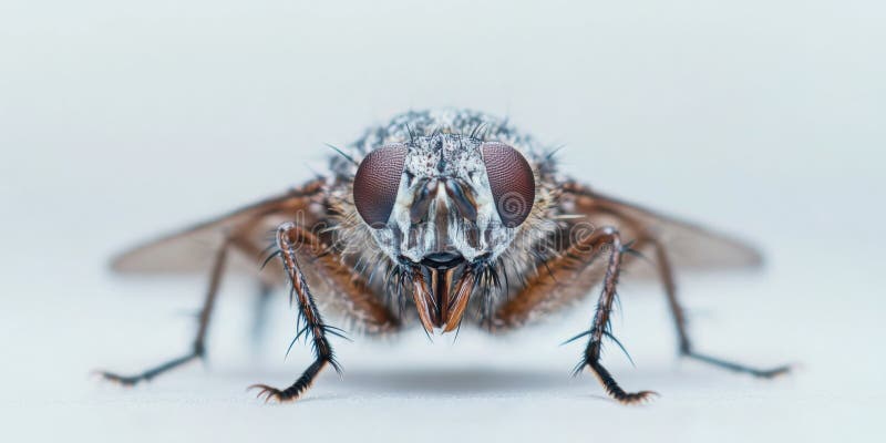 Close-up View of a Fly Showcasing Intricate Details of Its Head and ...