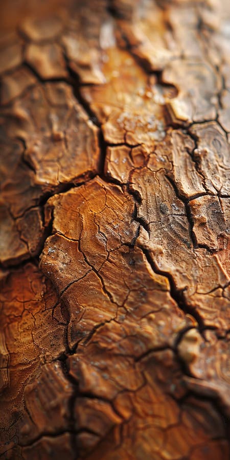 Close-up View of Tree Trunk Stock Illustration - Illustration of cracks ...