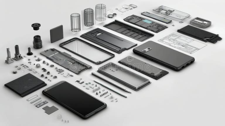 Modular Smartphone Concept Displayed in an Exploded View Showcasing ...