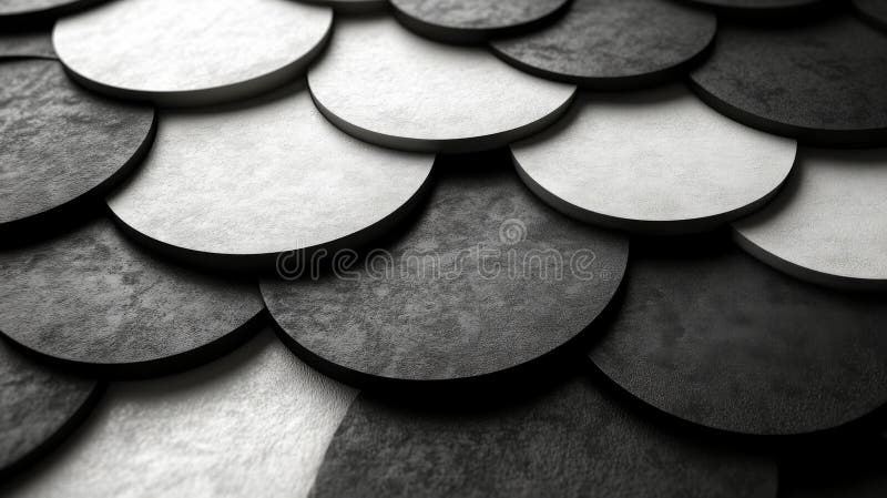 Close-up View of Black and White Textured Scales Arranged in a Circular ...